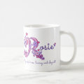 Rosie name meaning doodle flowers and hearts mug | Zazzle