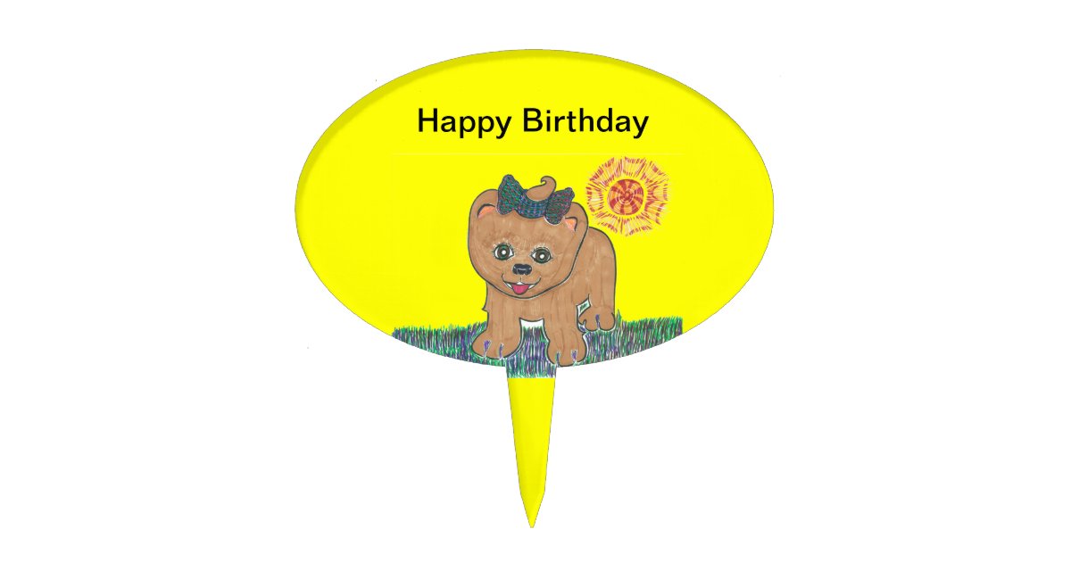 Rosie The Pomeranian Puppy Cake Topper | Zazzle
