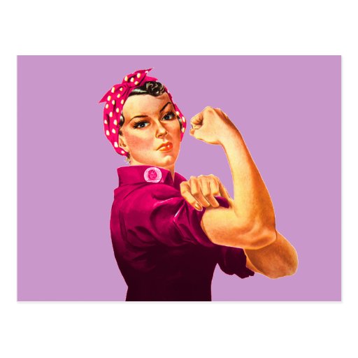 Rosie The Riveter - Cancer Pink Postcard | Zazzle