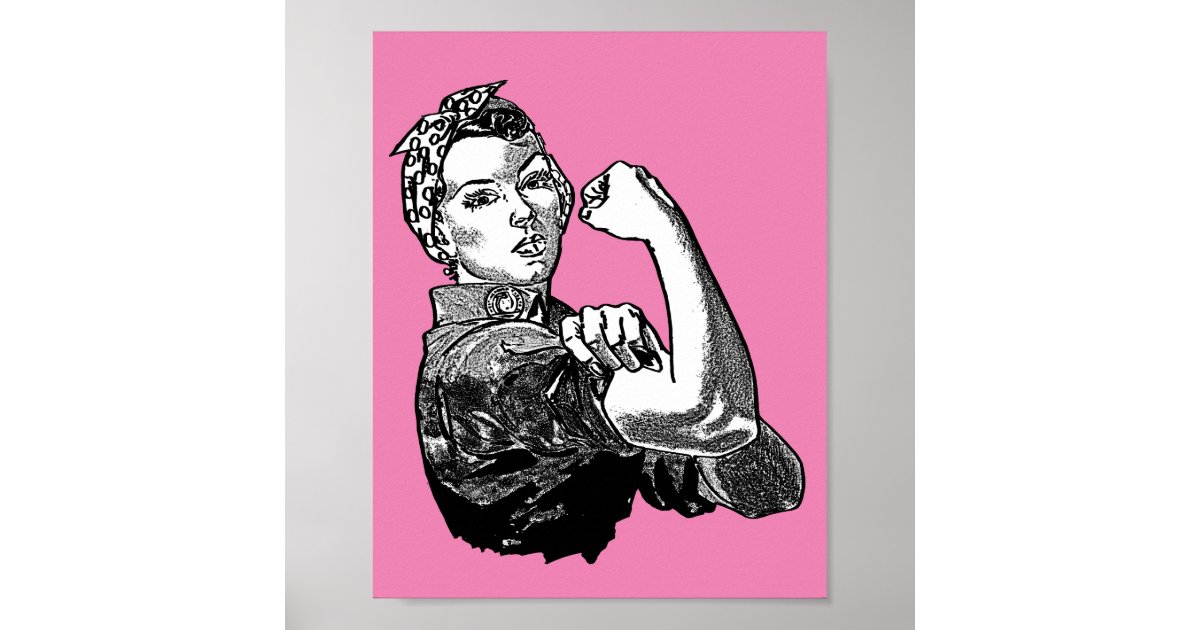 Rosie-The-Riveter Feminist (Pink) Poster | Zazzle