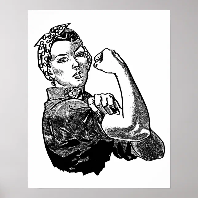 Rosie The Riveter Feminist (Solid-Fill Version) Poster | Zazzle