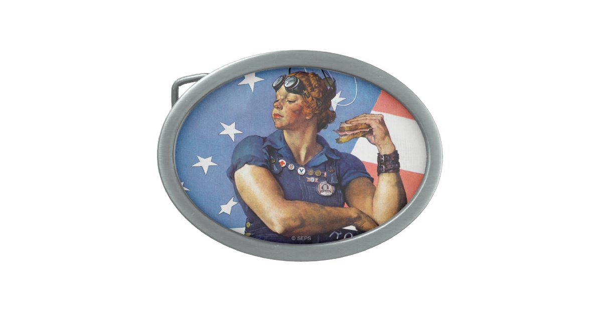 Rosie the Riveter Oval Belt Buckle | Zazzle