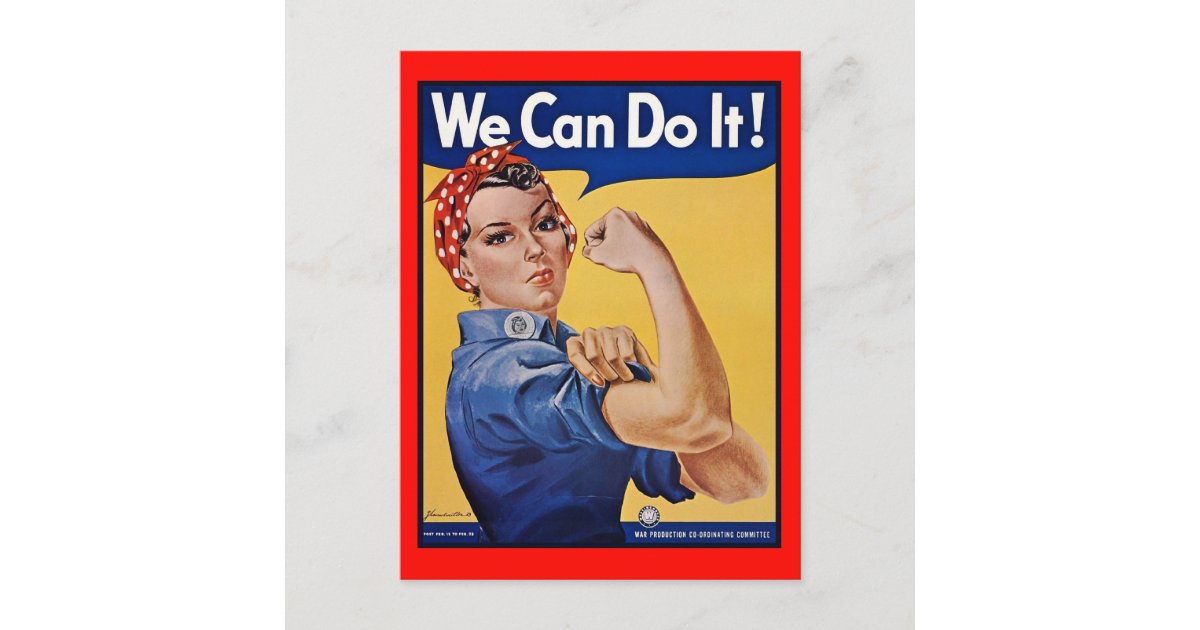 Rosie the Riveter: Strong Women Female Empowerment Postcard | Zazzle