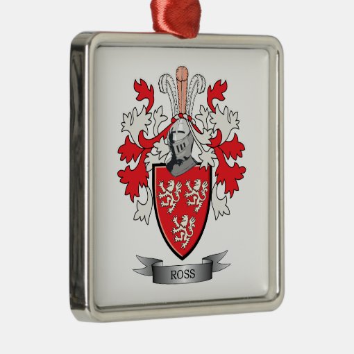 Ross Family Crest Coat of Arms Metal Ornament | Zazzle