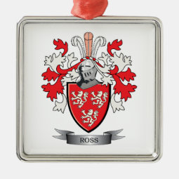Ross Family Crest Coat of Arms Metal Ornament | Zazzle