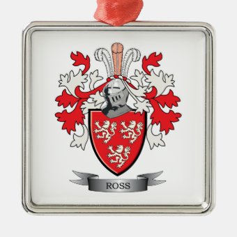 Ross Family Crest Coat of Arms Metal Ornament | Zazzle