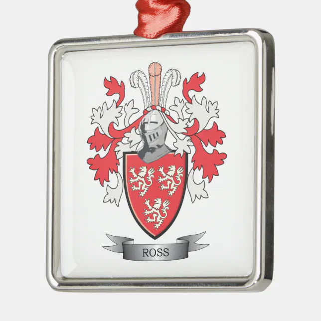 Ross Family Crest Coat of Arms Metal Ornament | Zazzle