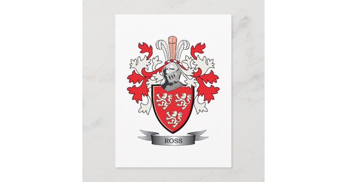 Ross Family Crest Coat of Arms Postcard | Zazzle