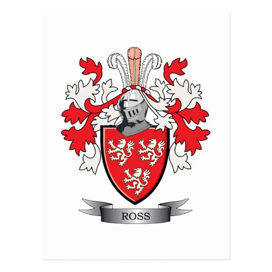 Ross Family Crest Coat of Arms Postcard | Zazzle.com