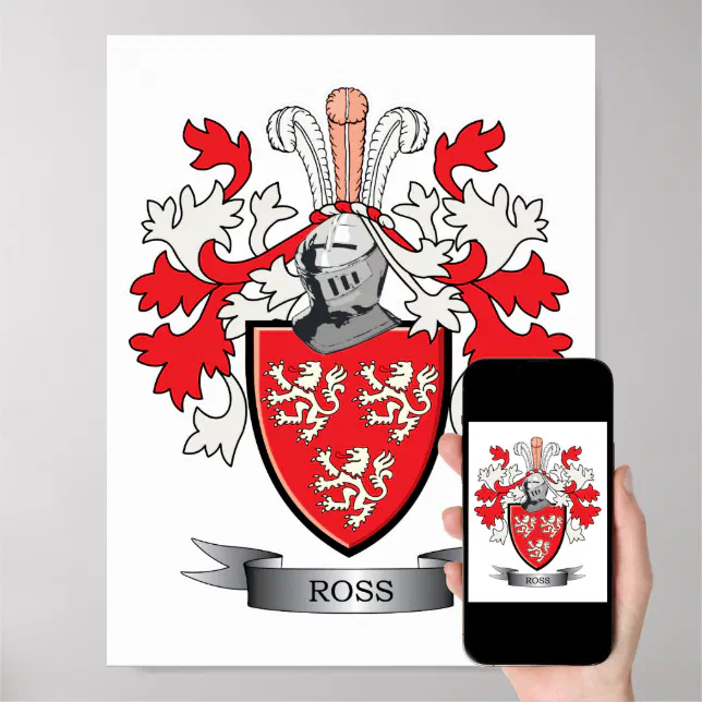 Ross Family Crest Coat of Arms Poster | Zazzle