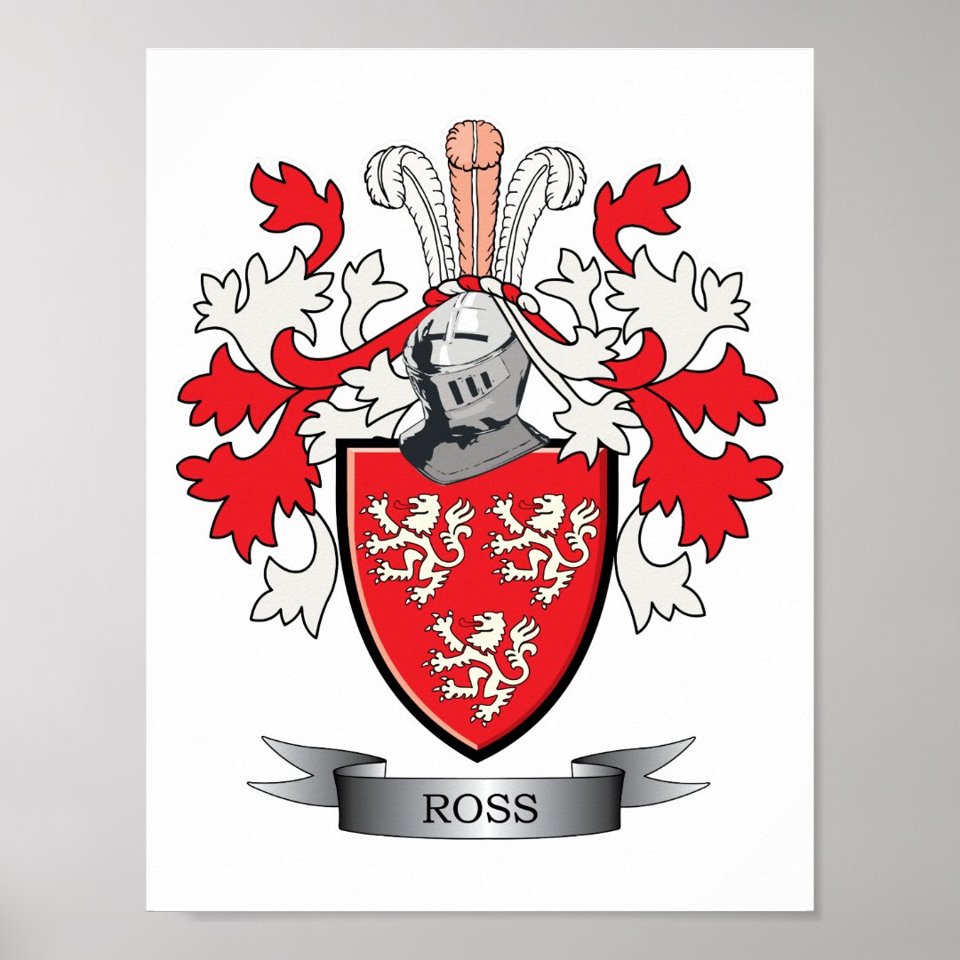 Ross Family Crest Coat of Arms Poster | Zazzle