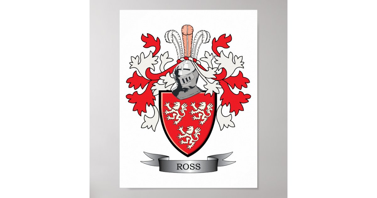 Ross Family Crest Coat of Arms Poster | Zazzle