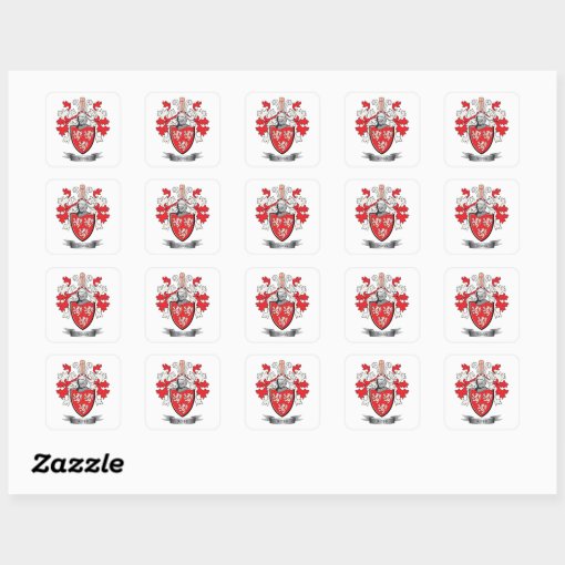 Ross Family Crest Coat of Arms Square Sticker | Zazzle