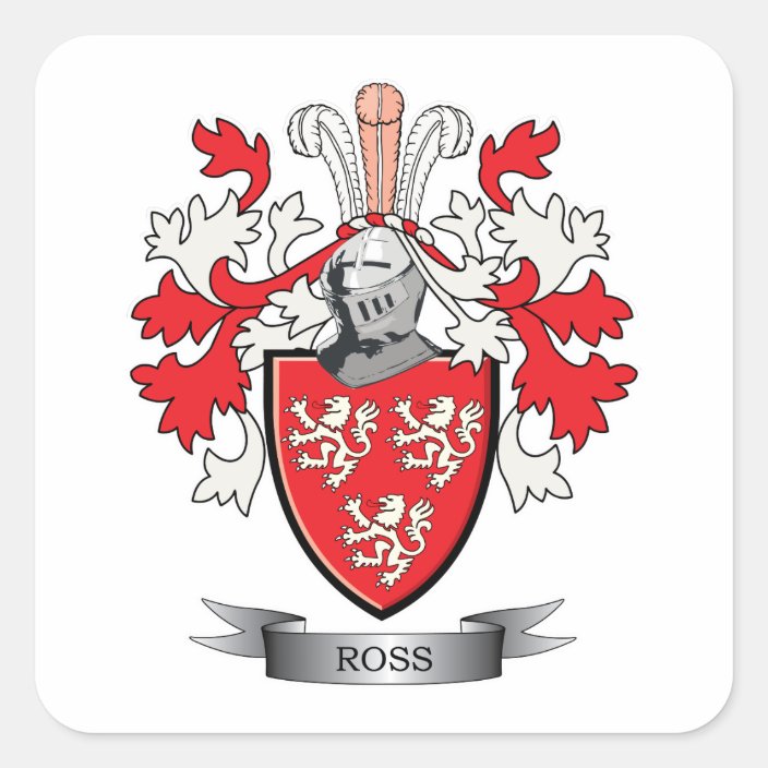 Ross Family Crest Coat of Arms Square Sticker | Zazzle.com