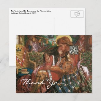 Rossetti's Wedding of St George and Princess Sabra Postcard | Zazzle