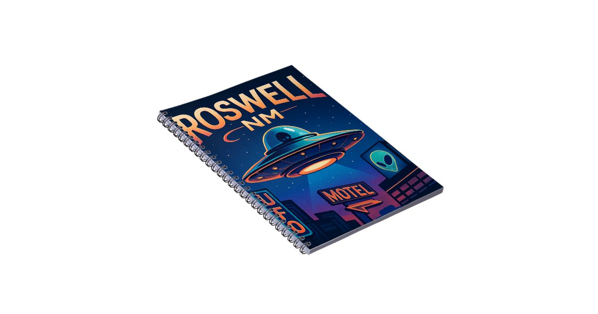 Roswell NM Retro UFO Alien Notebook | Zazzle