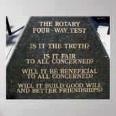 Rotary Four-Way Test Poster | Zazzle