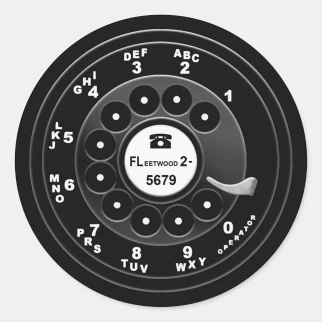 Rotary Phone Dial -Custom 921 Classic Round Sticker | Zazzle
