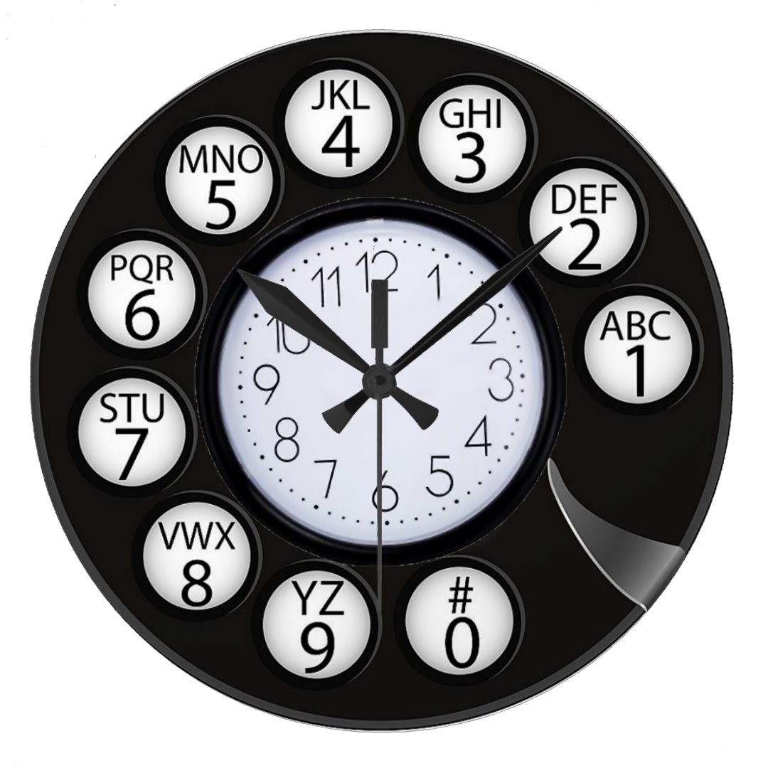 rotary phone dial wall clock | Zazzle