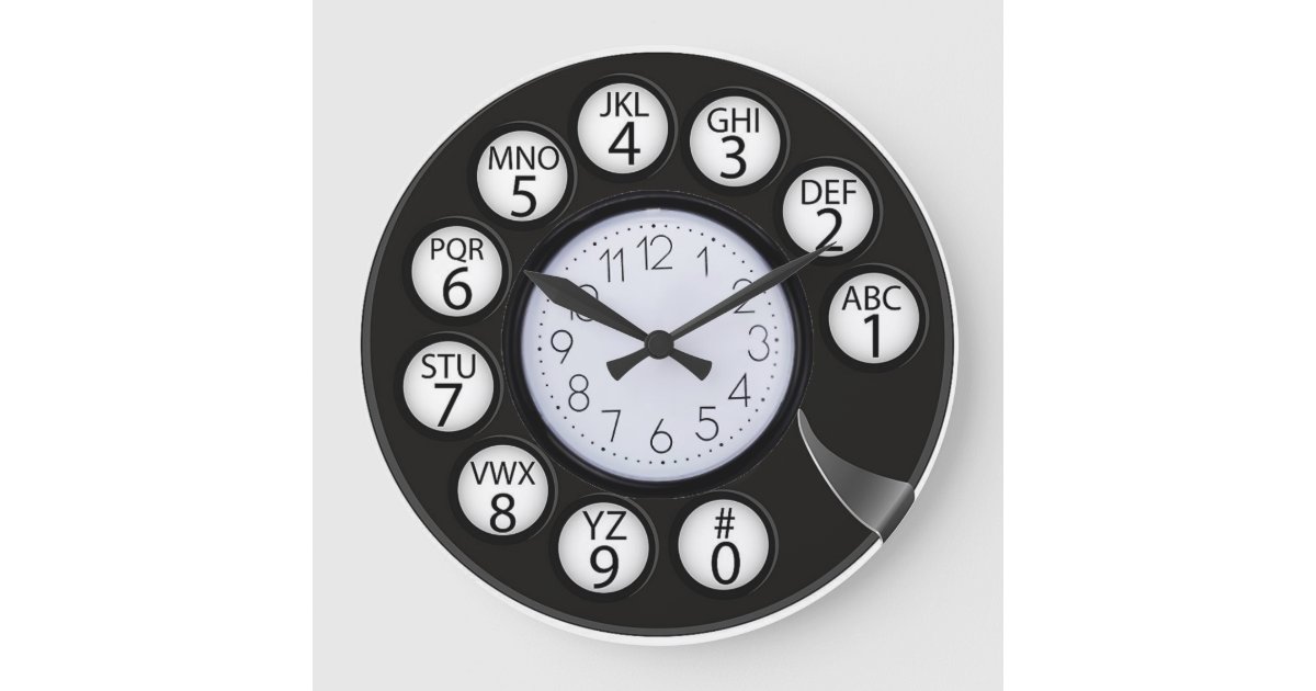 rotary phone dial wall clock | Zazzle