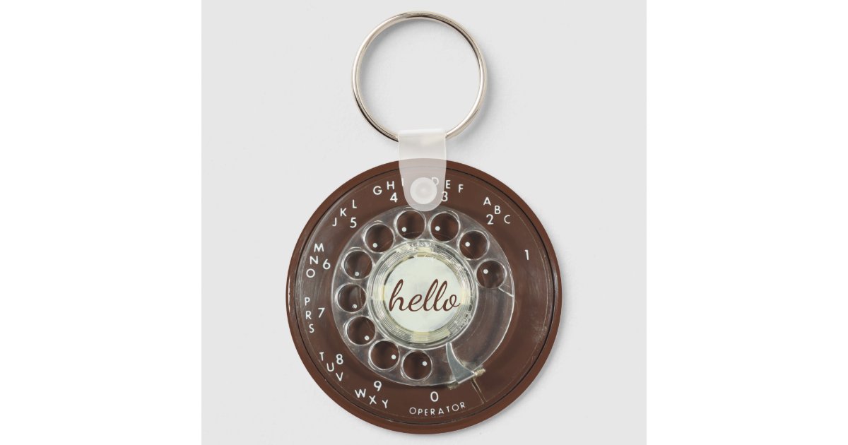 Rotary Phone Look Keychain | Zazzle