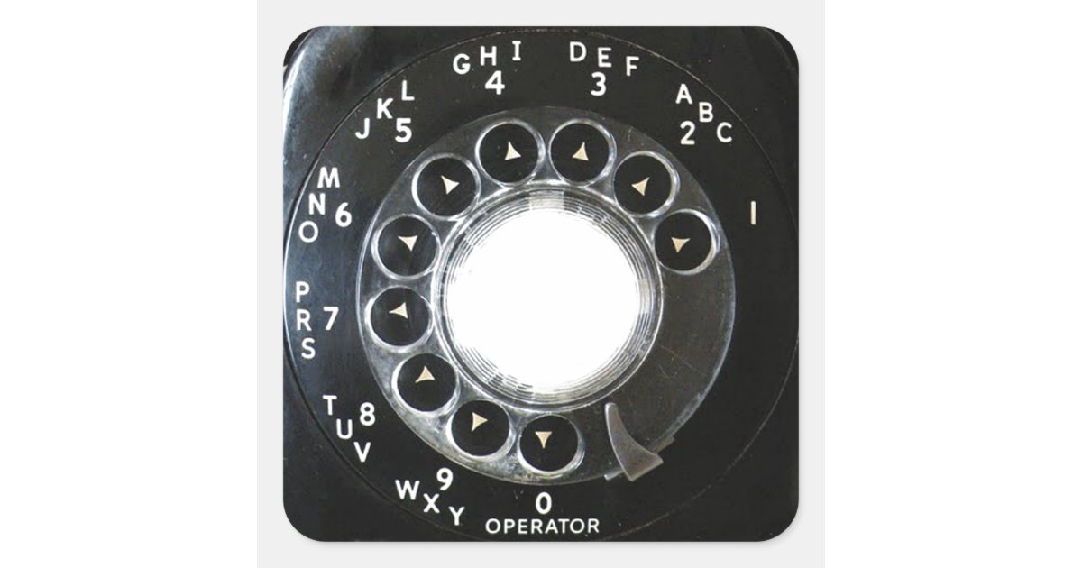 Rotary Phone Square Sticker | Zazzle