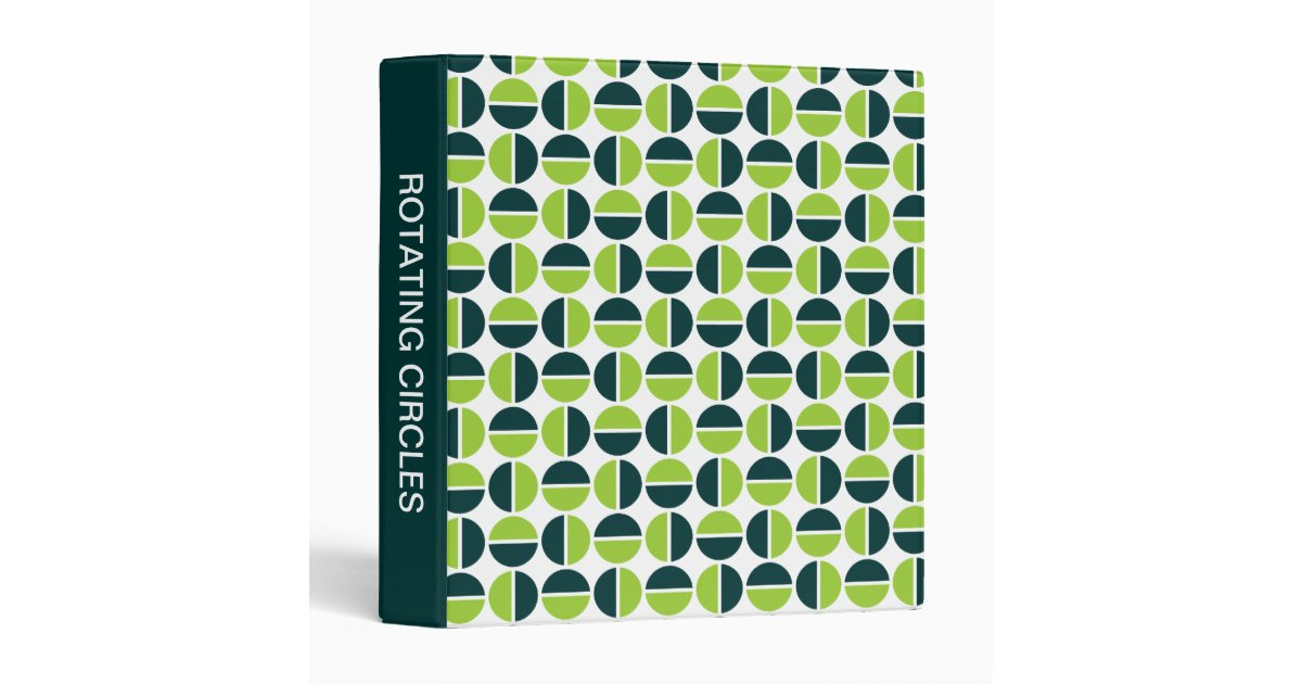 Rotating Circles (1in) Shades of Green Binder | Zazzle