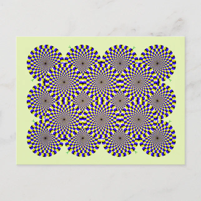 Rotating snakes optical illusion postcard | Zazzle