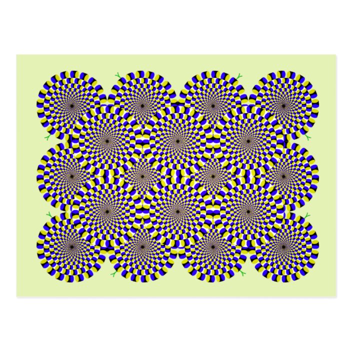 Rotating snakes optical illusion postcard | Zazzle.com
