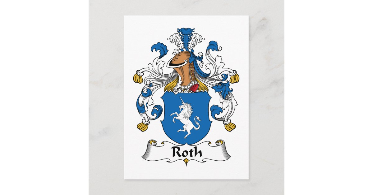 Roth Family Crest Postcard | Zazzle