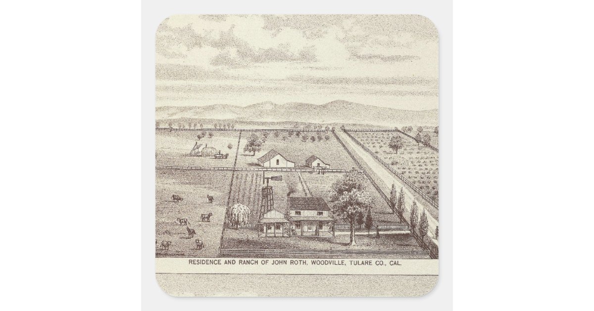 Roth, Scruggs ranches Square Sticker | Zazzle