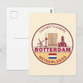 Rotterdam Netherlands City Skyline Emblem Postcard | Zazzle