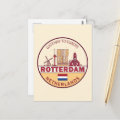 Rotterdam Netherlands City Skyline Emblem Postcard | Zazzle