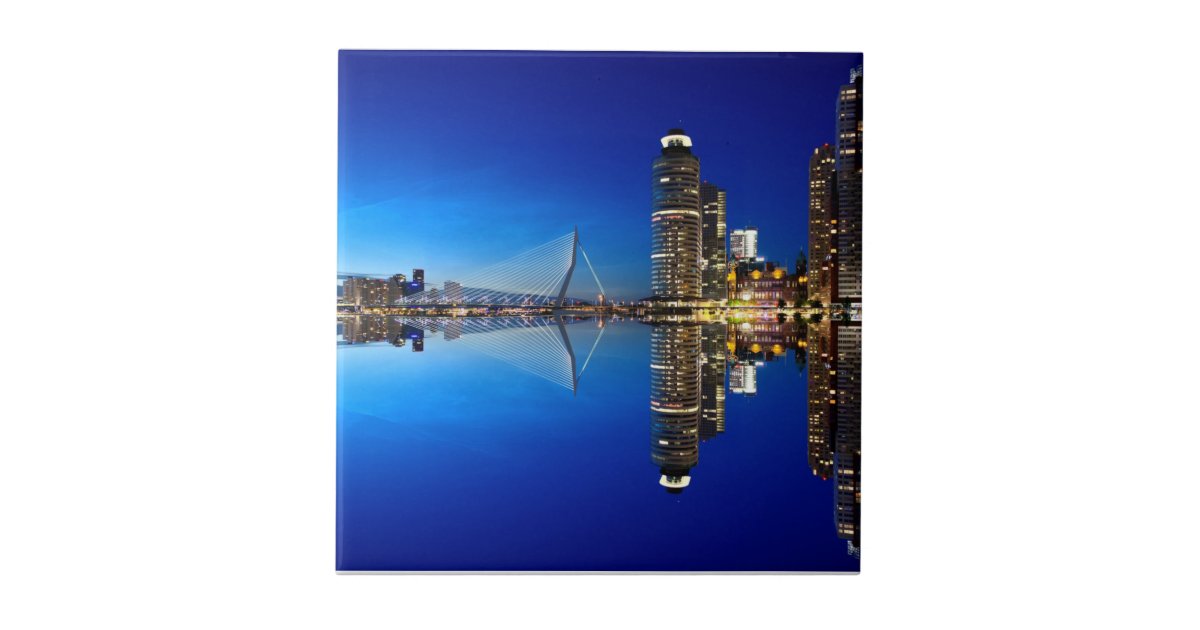 Rotterdam Skyline Cityscape Ceramic Tile | Zazzle