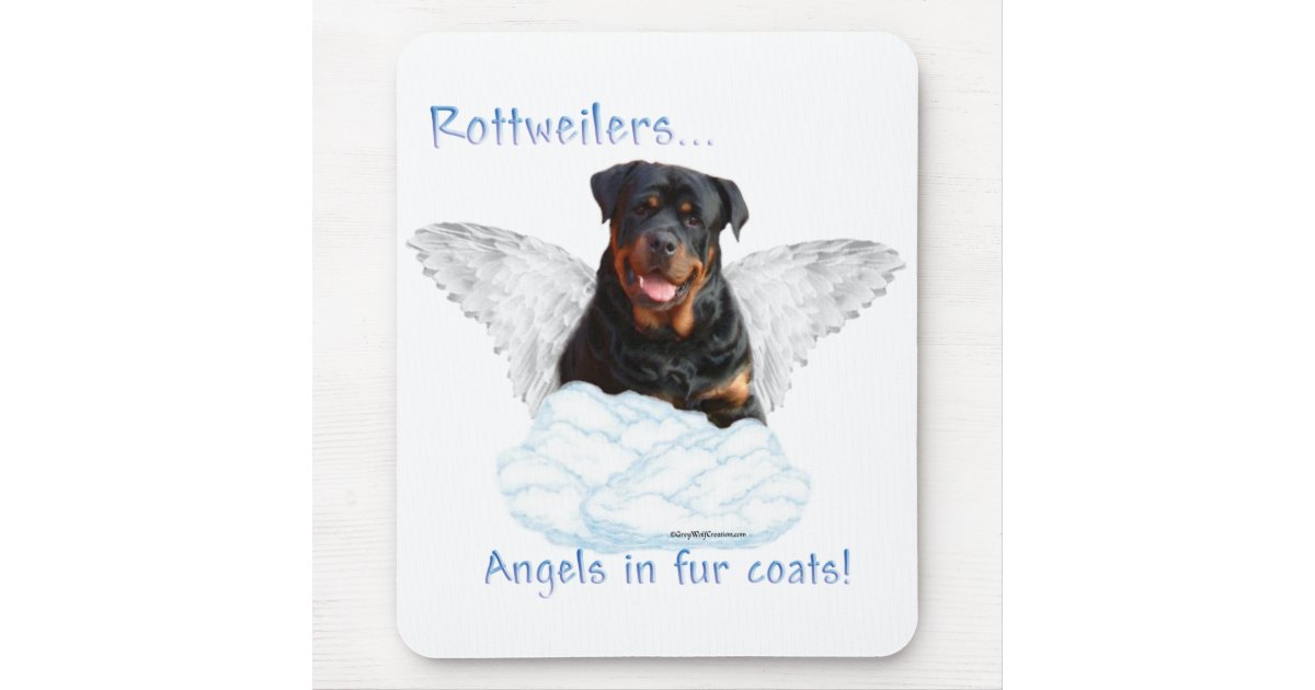 Rottweiler Angel Mouse Pad | Zazzle