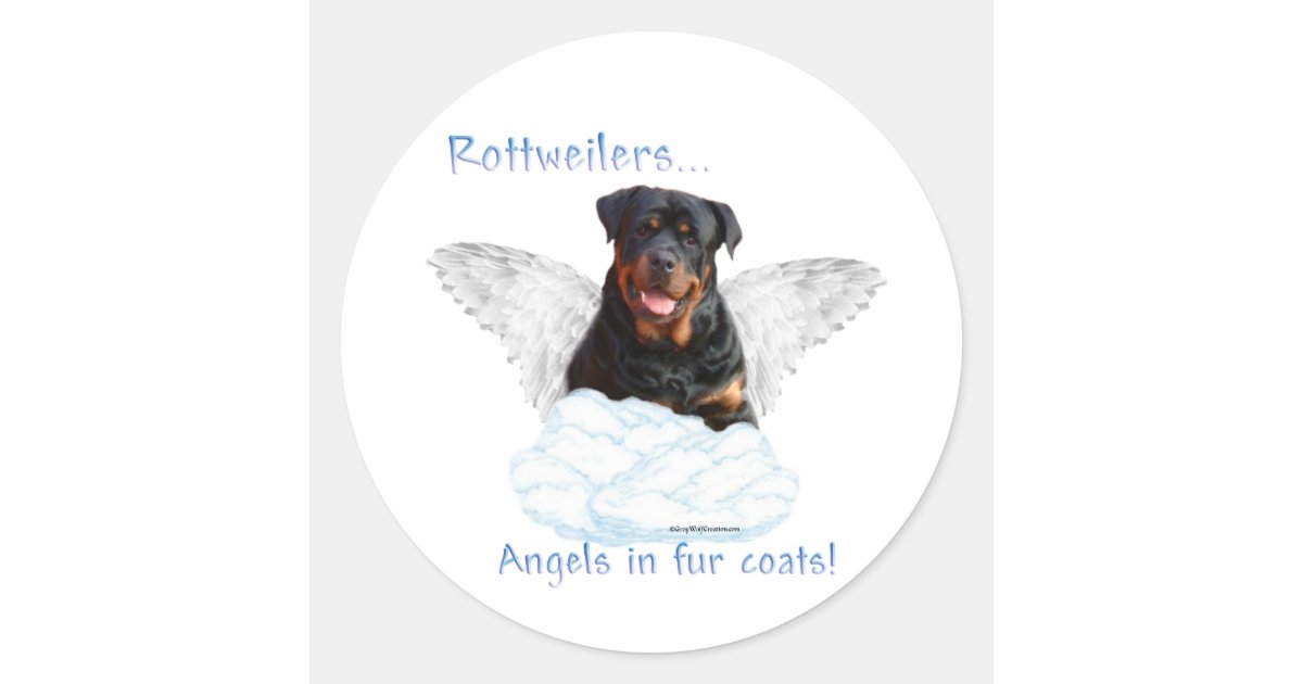 Rottweiler Angel Sticker | Zazzle