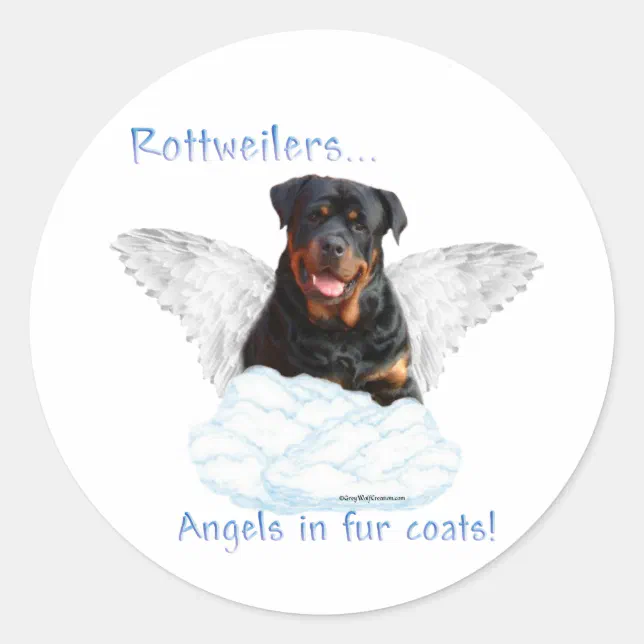 Rottweiler Angel Sticker | Zazzle