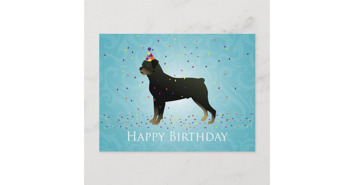 Rottweiler Birthday Design Postcard | Zazzle