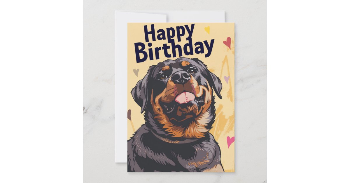 Rottweiler Birthday Holiday Card | Zazzle
