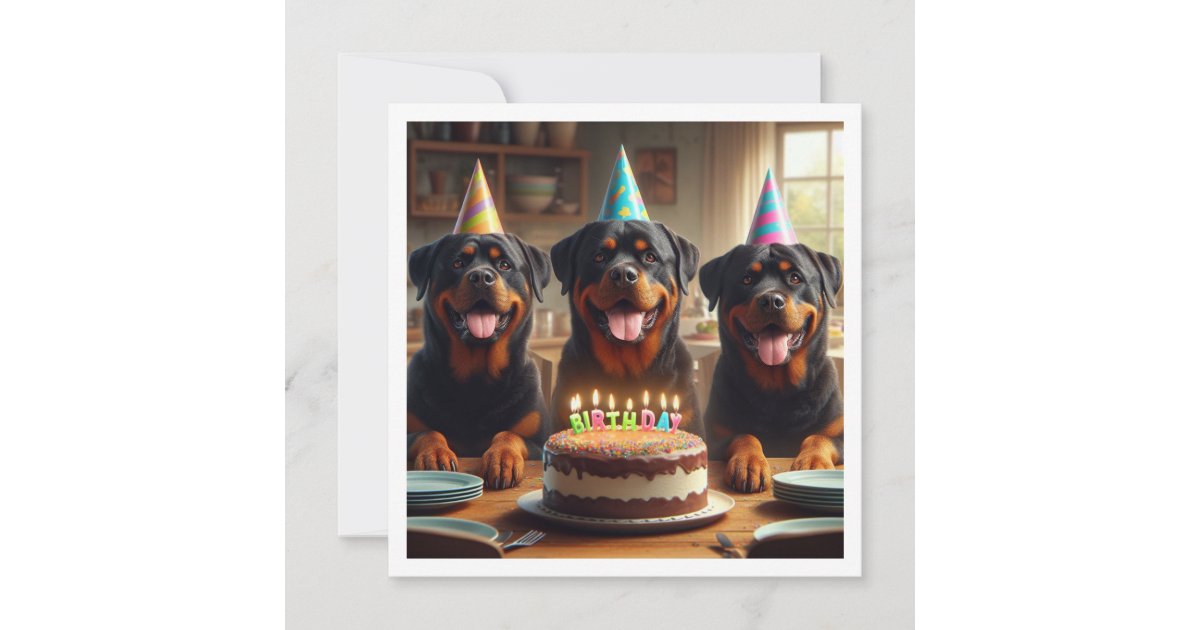 Rottweiler birthday invitation, Dog birthday Invitation | Zazzle