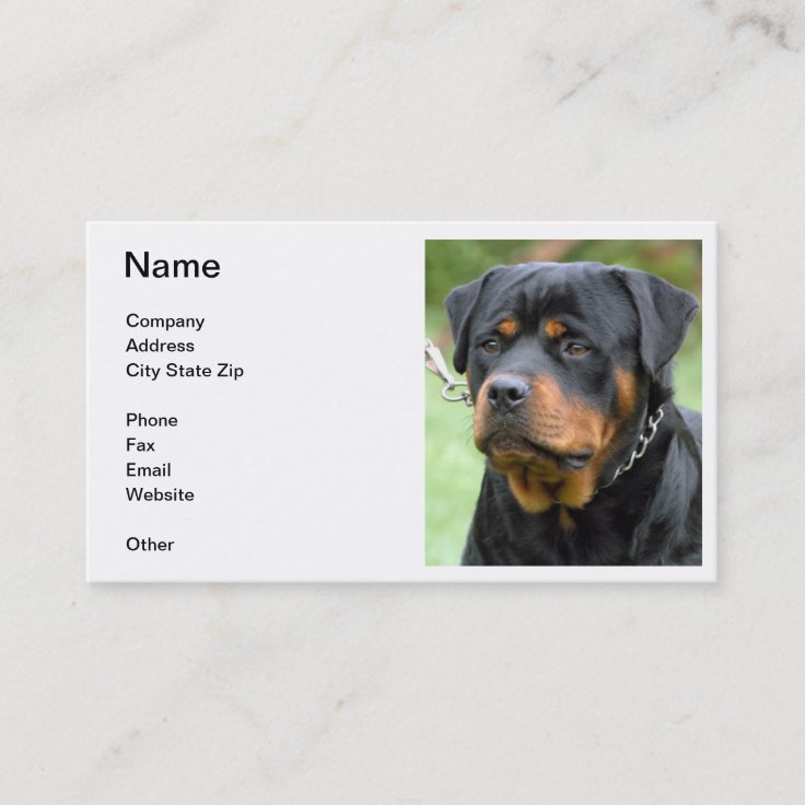 Rottweiler Business Card | Zazzle