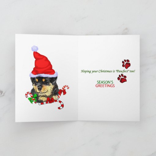 Rottweiler Christmas Merry Holiday Card | Zazzle