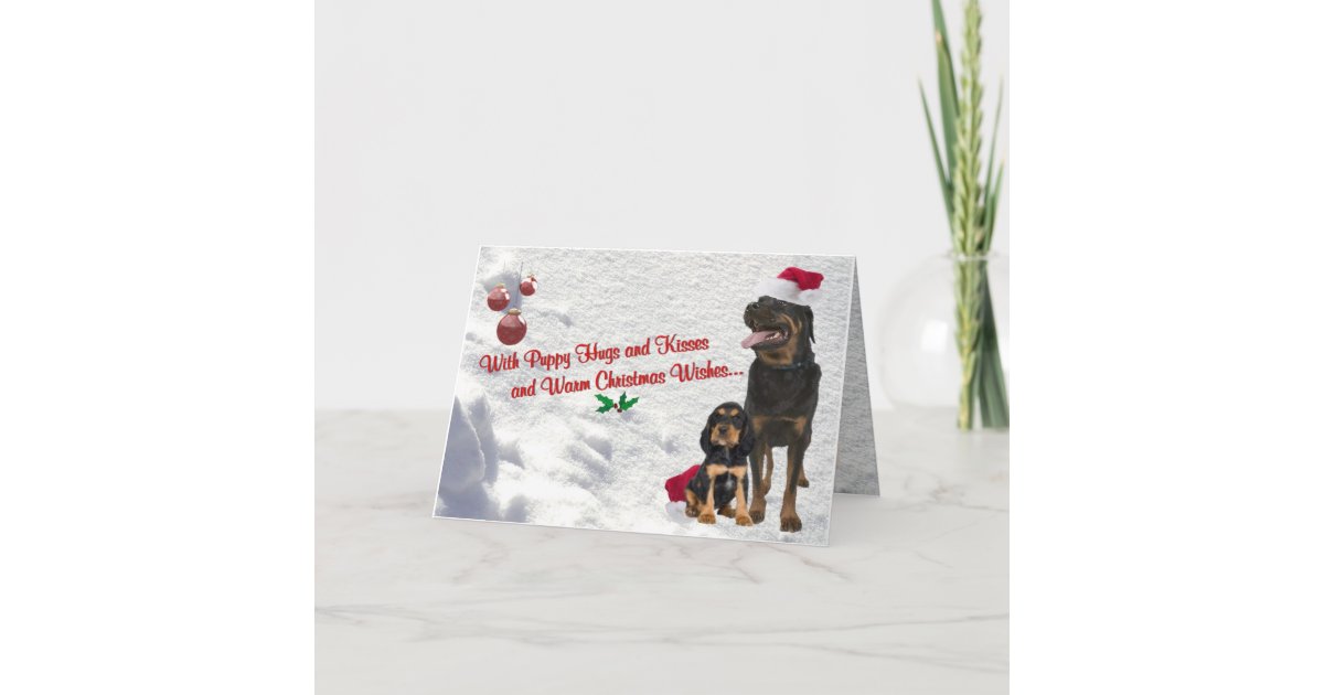 Rottweiler Christmas Snow Scene Greeting Card | Zazzle