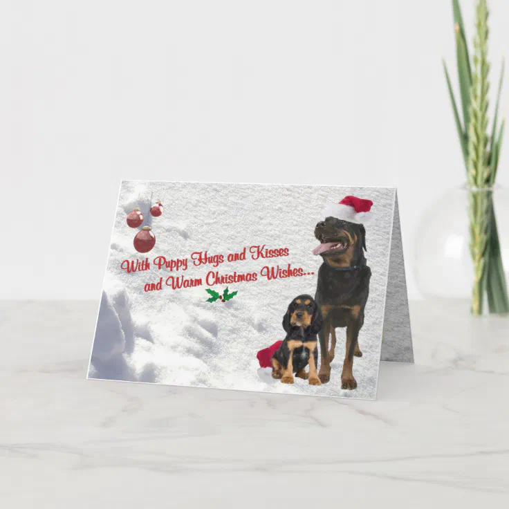 Rottweiler Christmas Snow Scene Greeting Card | Zazzle
