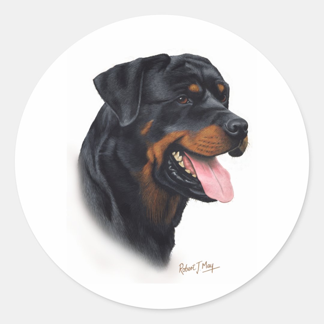 Rottweiler Classic Round Sticker | Zazzle