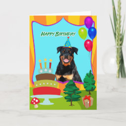 Rottweiler Dog Birthday Card | Zazzle