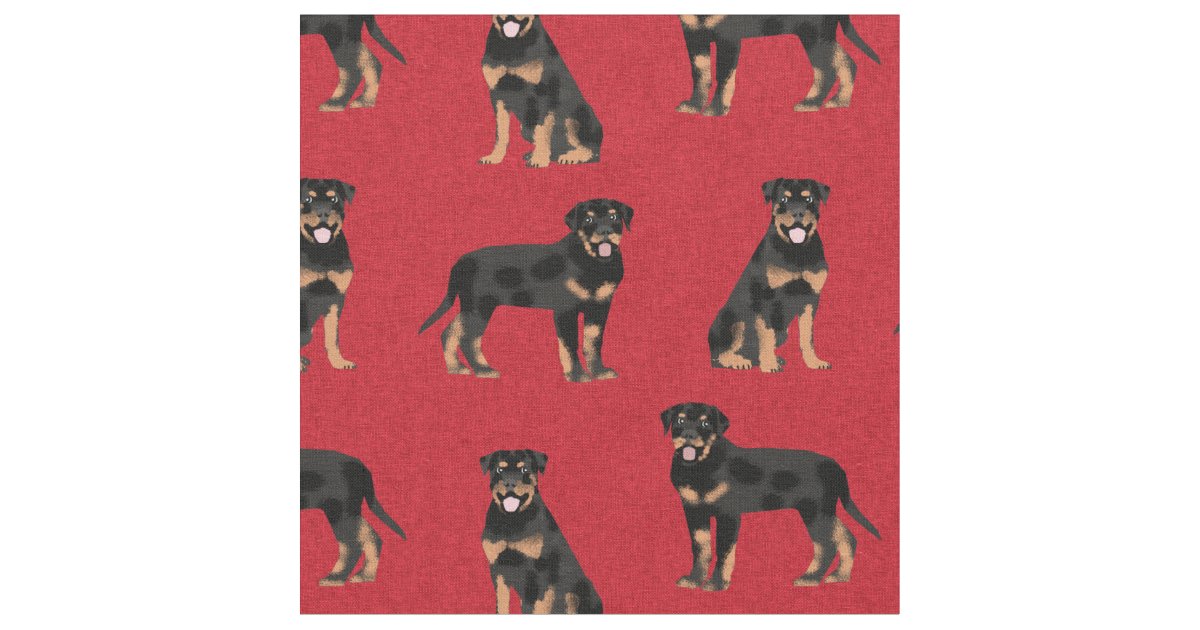 rottweiler dog red fabric | Zazzle