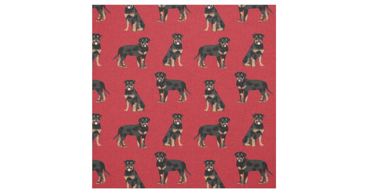 rottweiler dog red fabric | Zazzle
