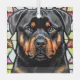 Rottweiler Dog "Stained Glass" Glass Ornament | Zazzle