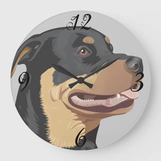 Rottweiler Dog Wall Clock | Zazzle
